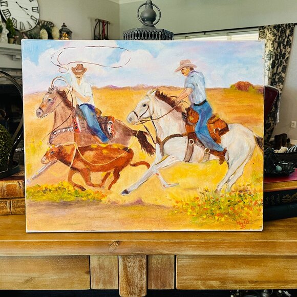 Vintage | Art | Soldvtg 976 Original Western Painting | Poshmark